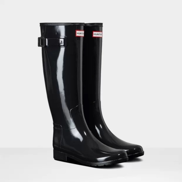 Hunter | Shoes | Hunter Tall Gloss Black Boots | Poshmark